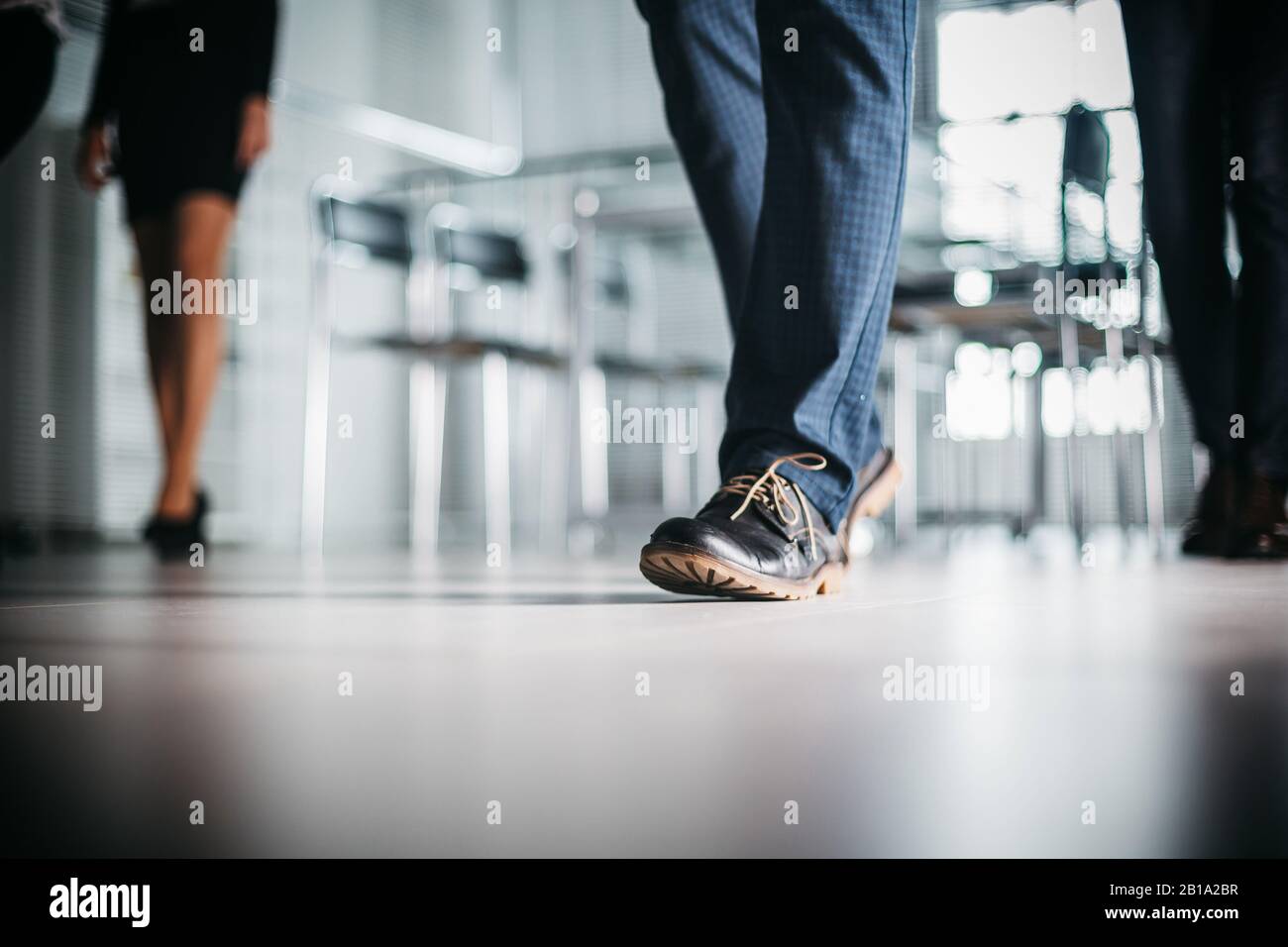 close up.business people leaving the workplace in the office Stock ...