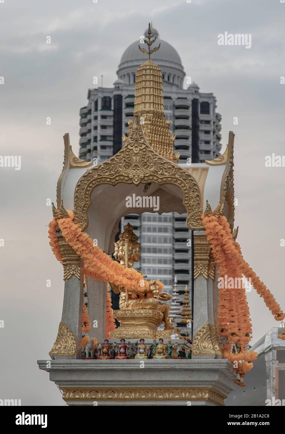 Bangkok, Thailand - 13 Dec 2019 : Golden statue of Phra Phrom or four ...