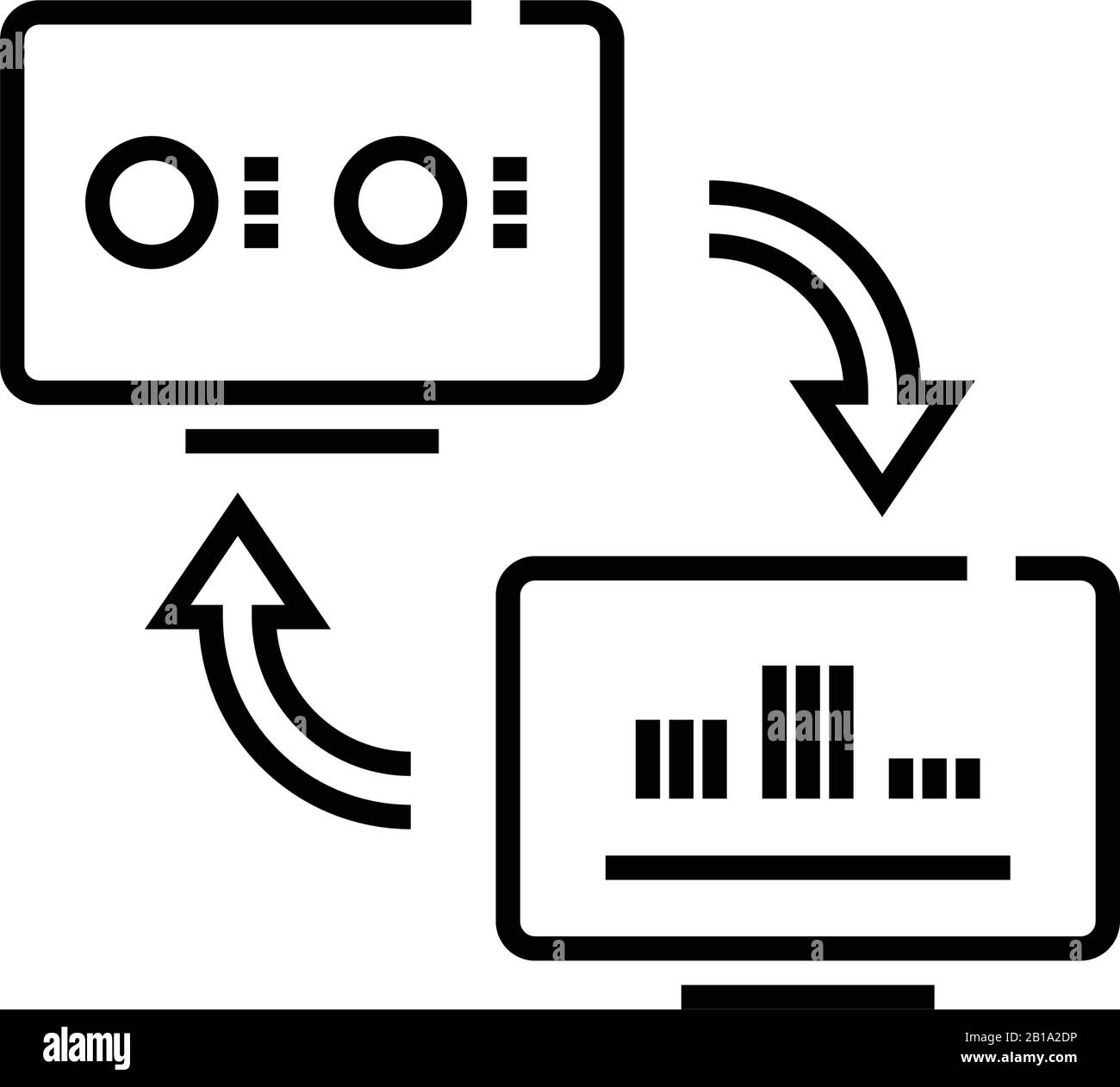 Data transfer line icon, concept sign, outline vector illustration ...