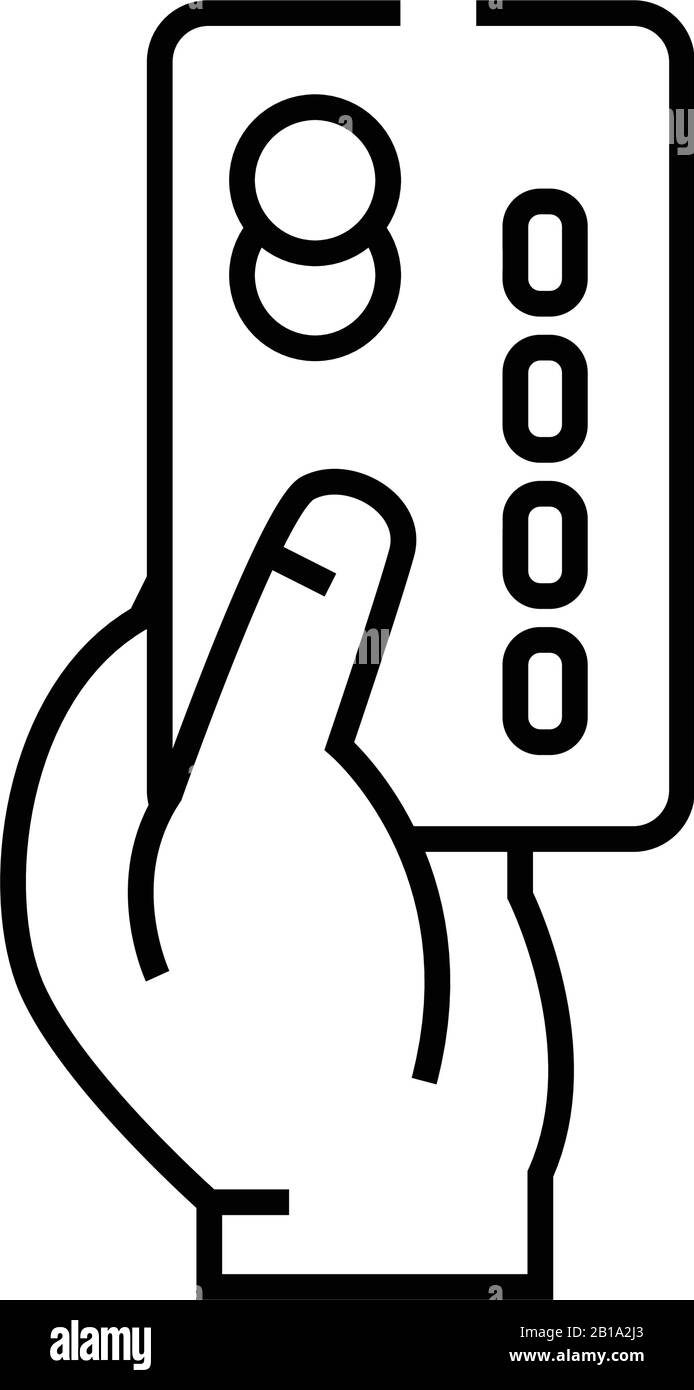 Credit card paying line icon, concept sign, outline vector illustration ...
