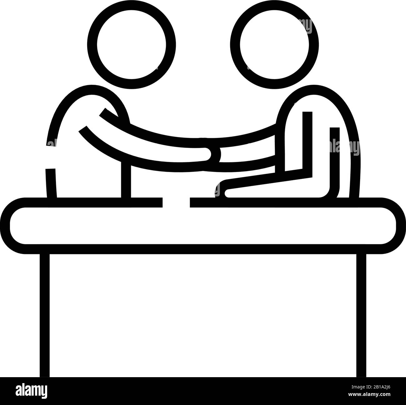 Contract line icon, concept sign, outline vector illustration, linear ...