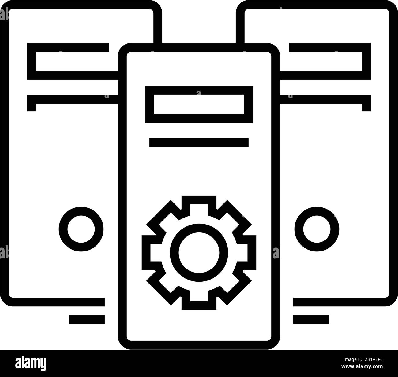 Device settings line icon, concept sign, outline vector illustration ...