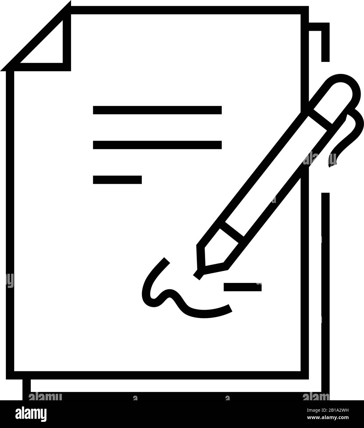 Contract line icon, concept sign, outline vector illustration, linear ...