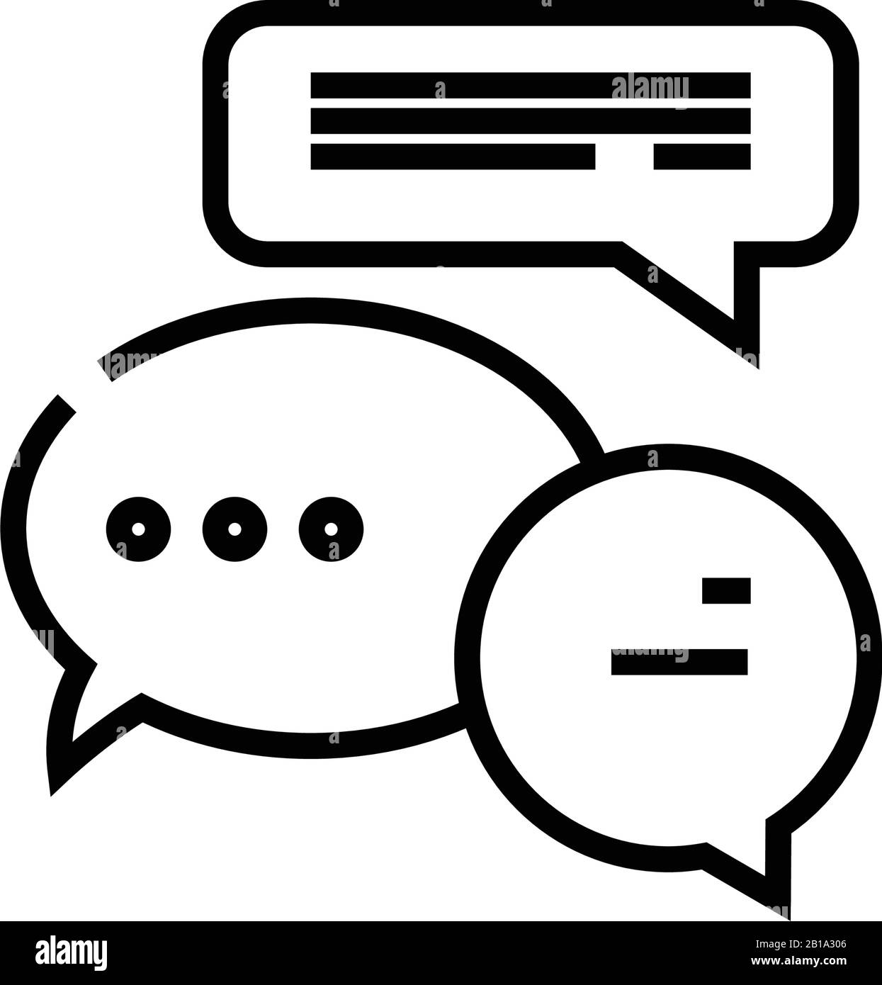 Discussion line icon, concept sign, outline vector illustration, linear ...