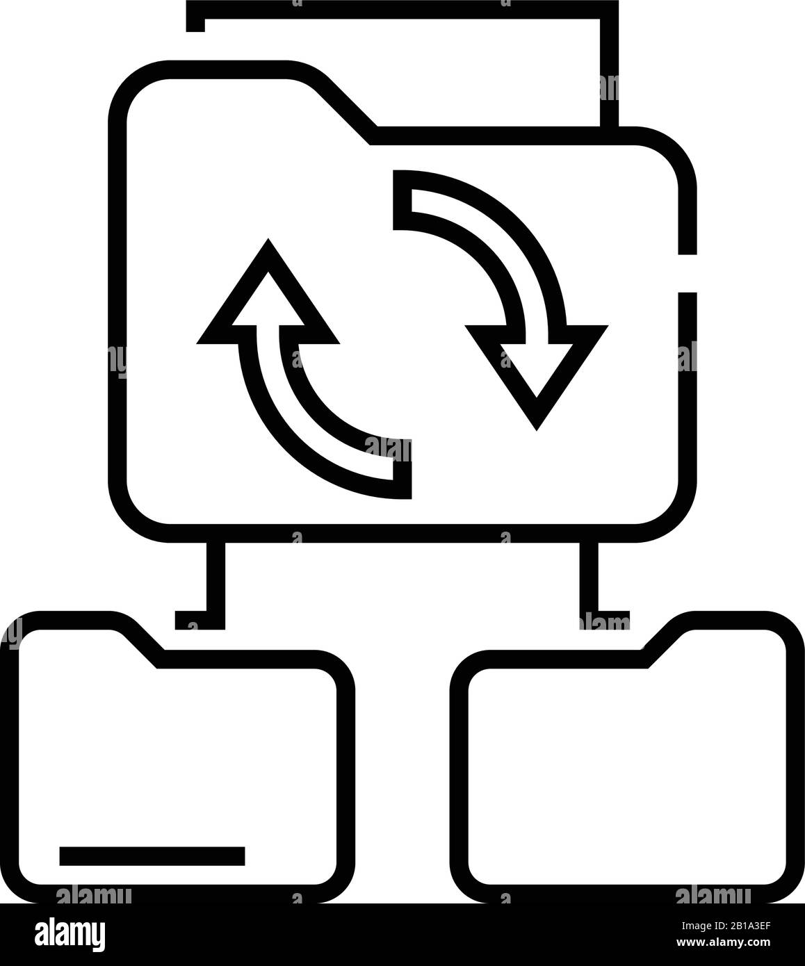 Data folder line icon, concept sign, outline vector illustration ... Data folder line icon, concept sign, outline vector illustration ...