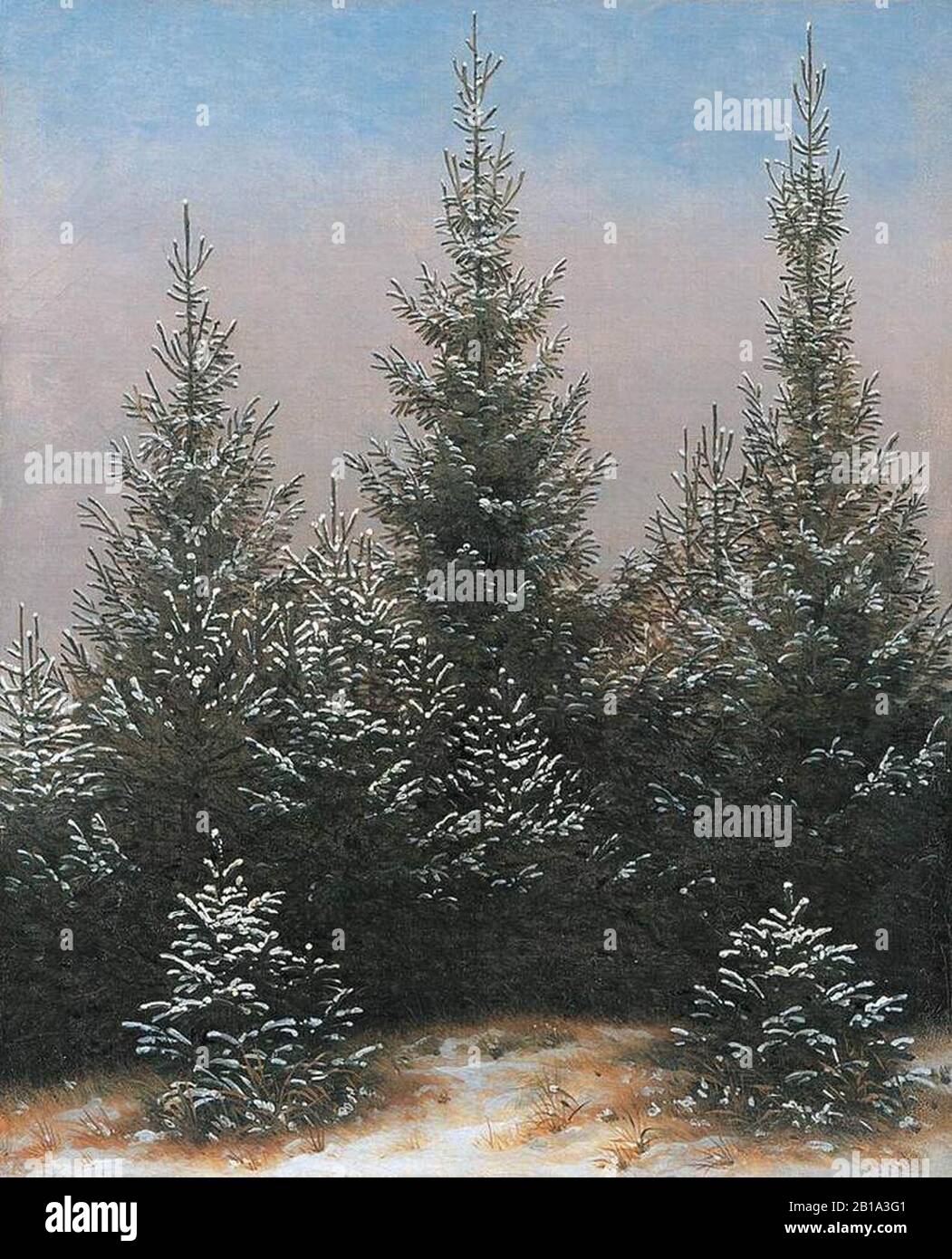 Caspar David Friedrich - Fir Trees in the Snow Stock Photo - Alamy