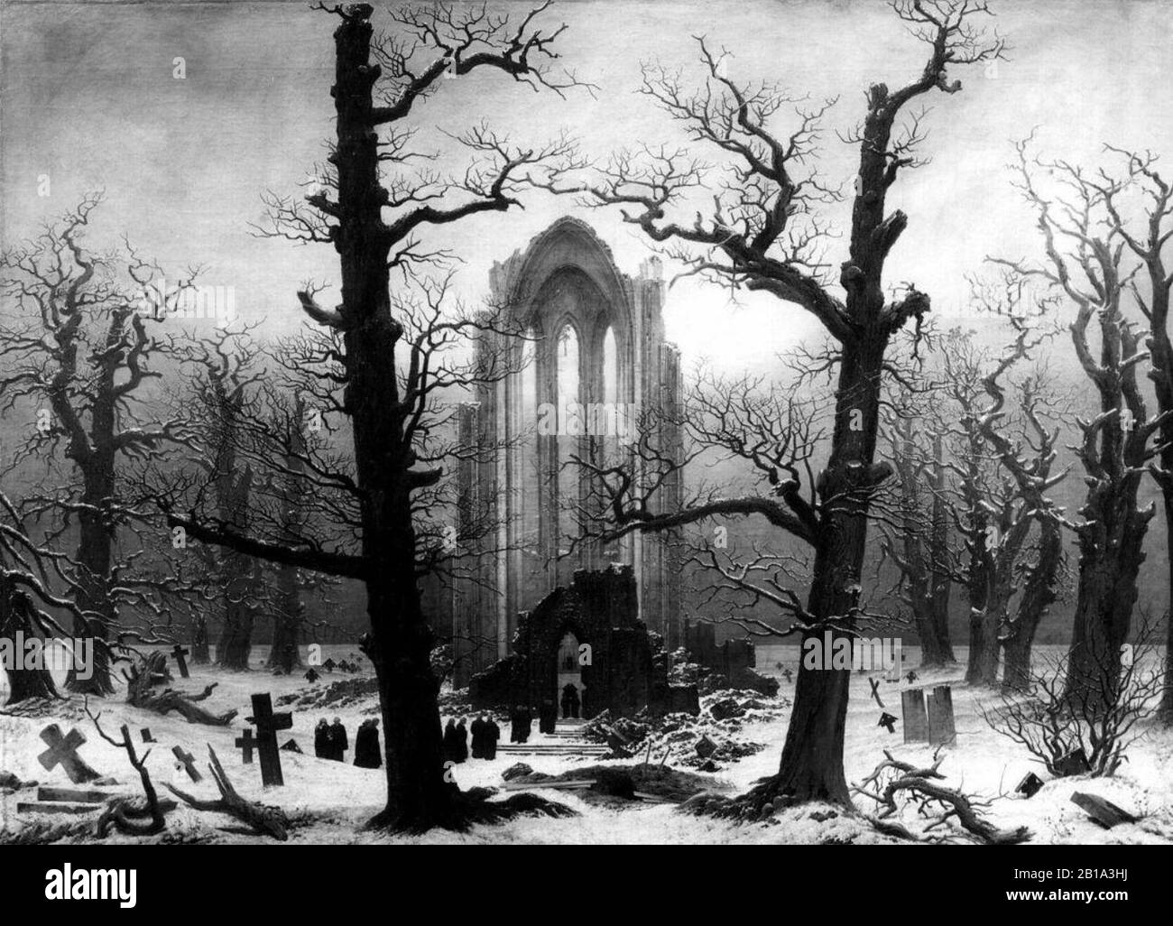 Caspar David Friedrich - Klosterruine im Schnee Stock Photo - Alamy