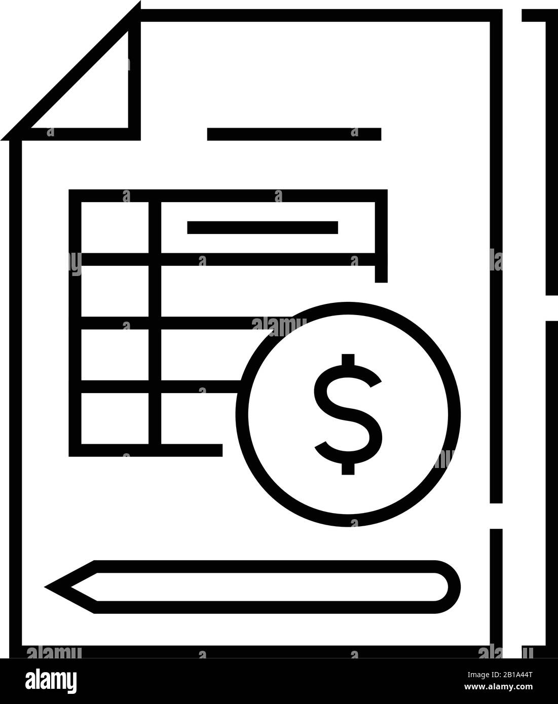 Counting process line icon, concept sign, outline vector illustration ...