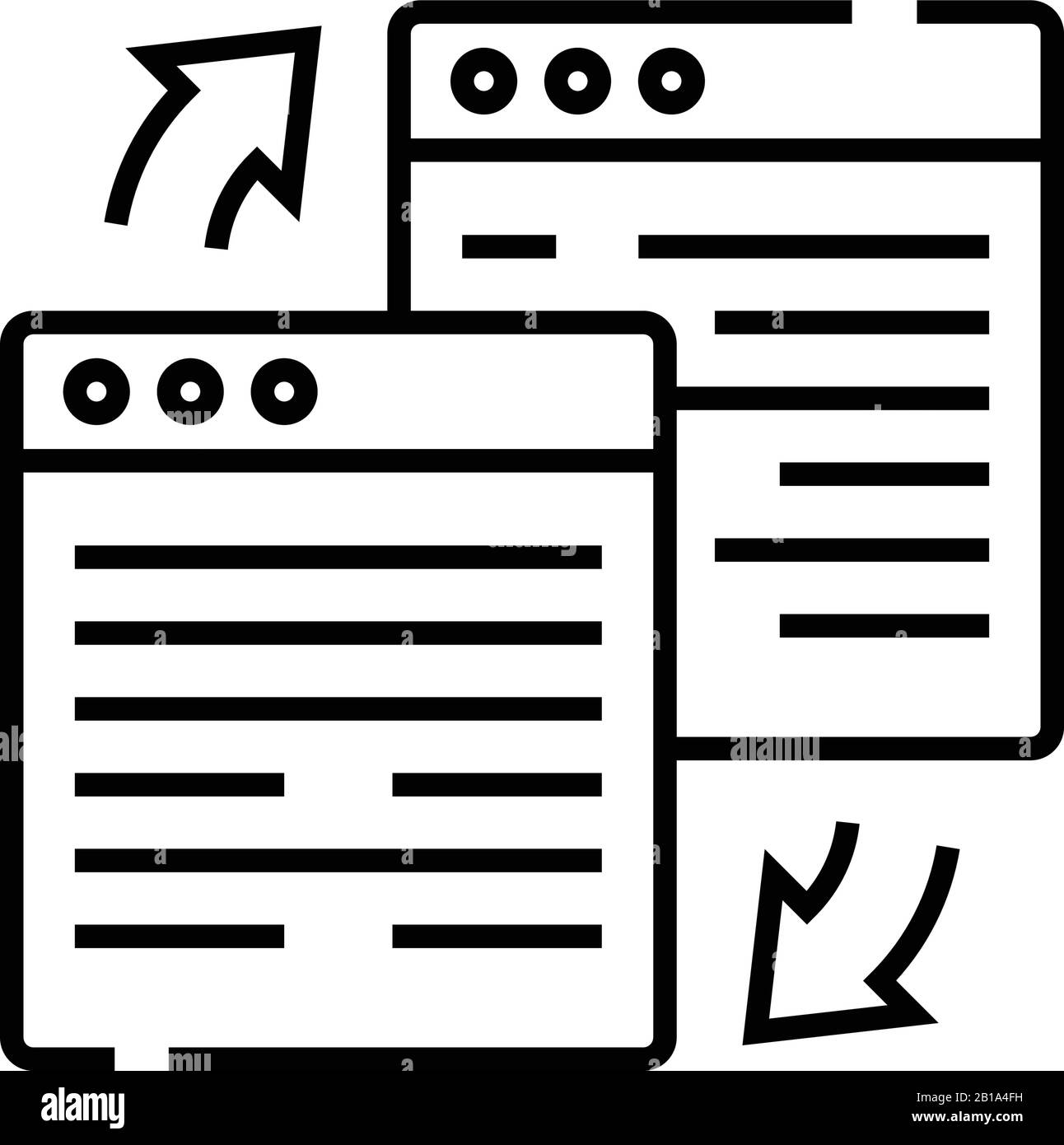 Data transfer line icon, concept sign, outline vector illustration ...