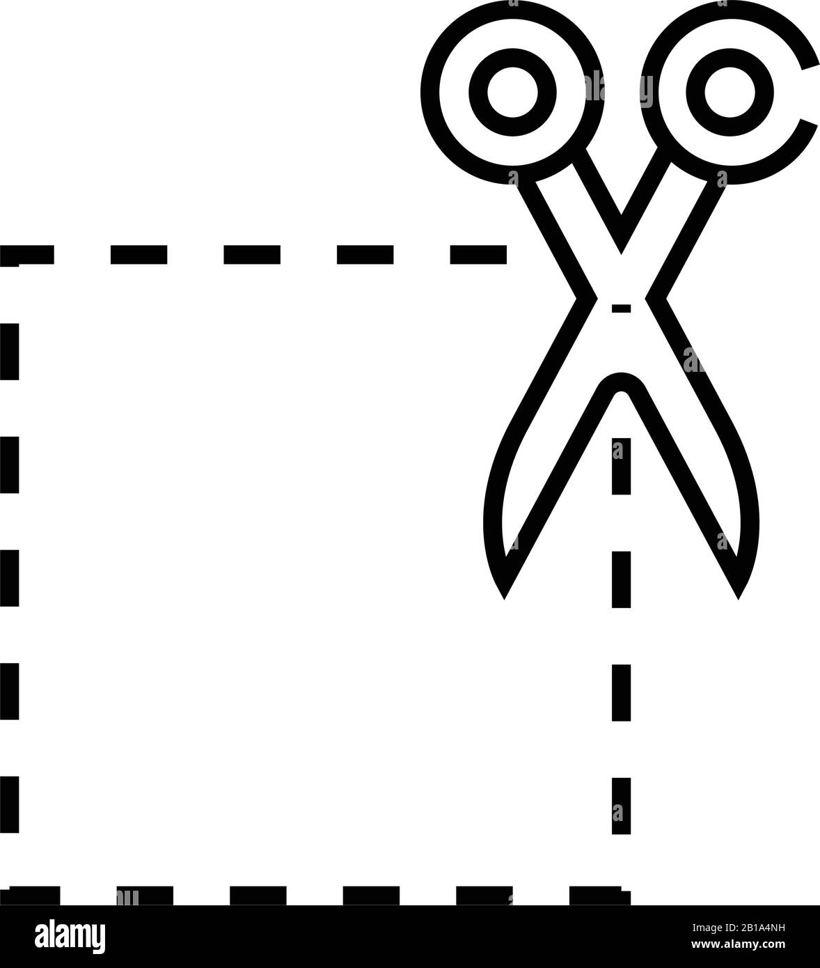 Contour cutting line icon, concept sign, outline vector illustration ...