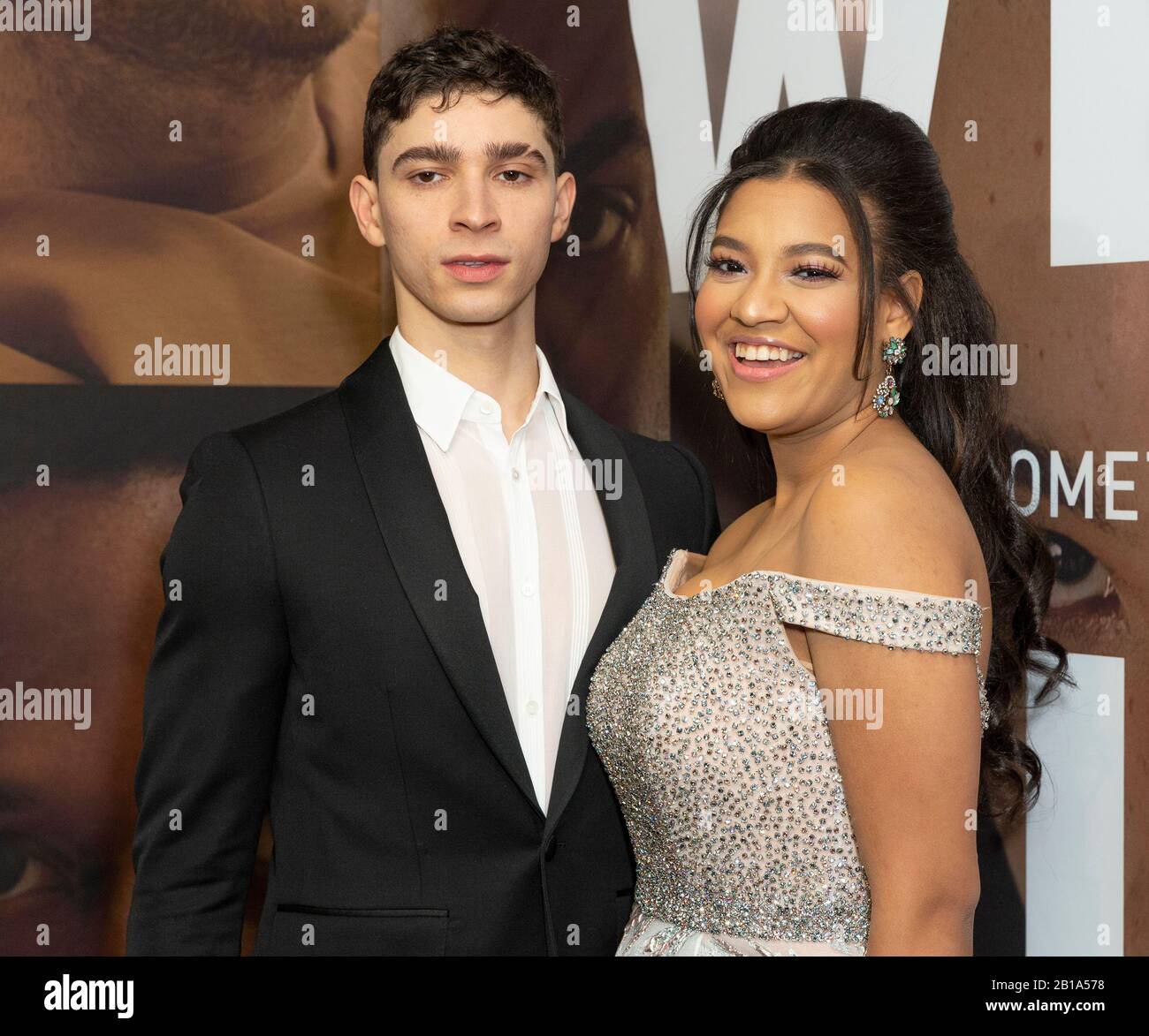 Isaac Powell as Tony and Shereen Pimentel as Maria attend the "West ...