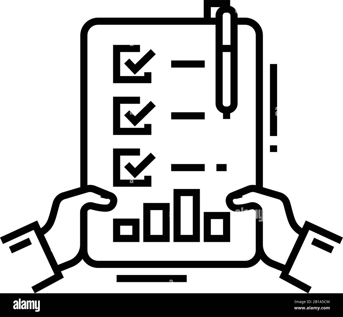 Daily checkbox line icon, concept sign, outline vector illustration ...