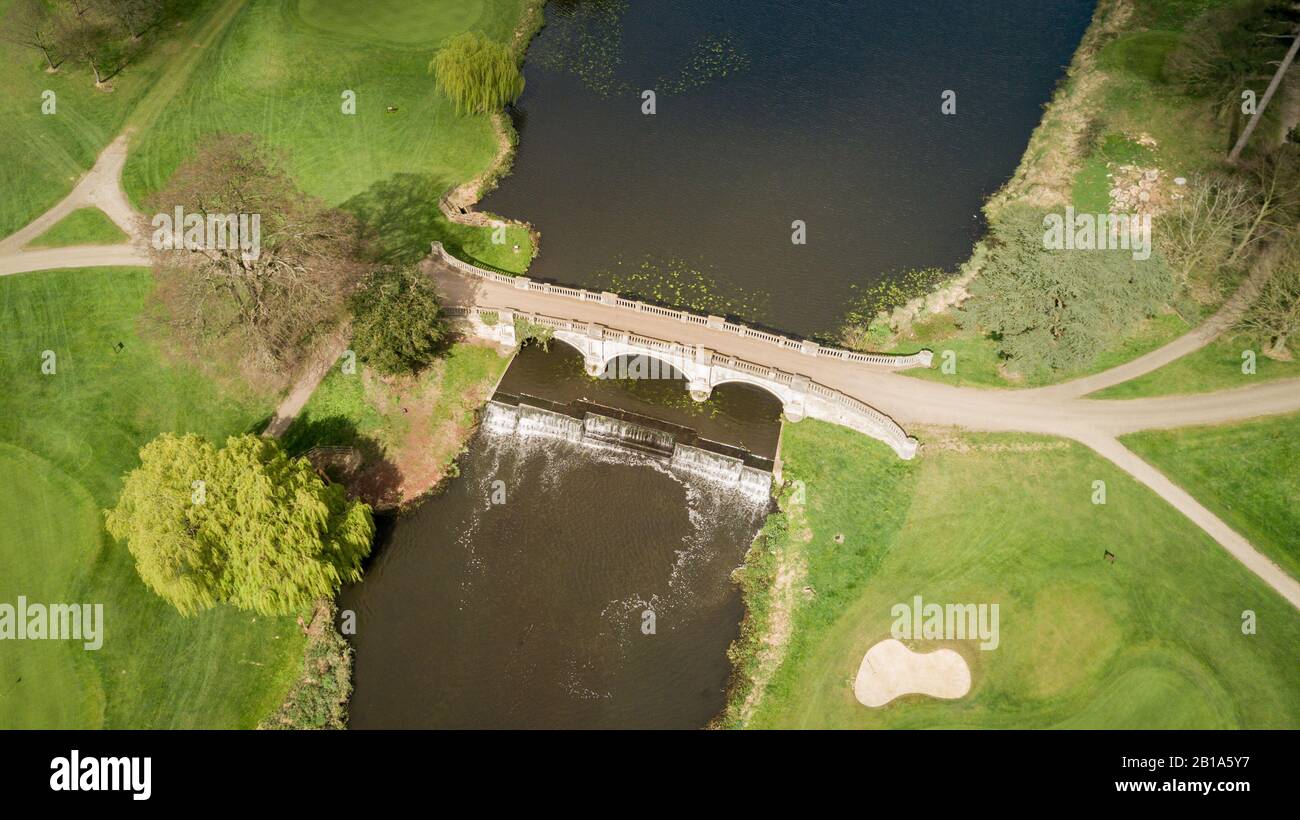 Bridge and waterfall at brocket hall hi-res stock photography and ...