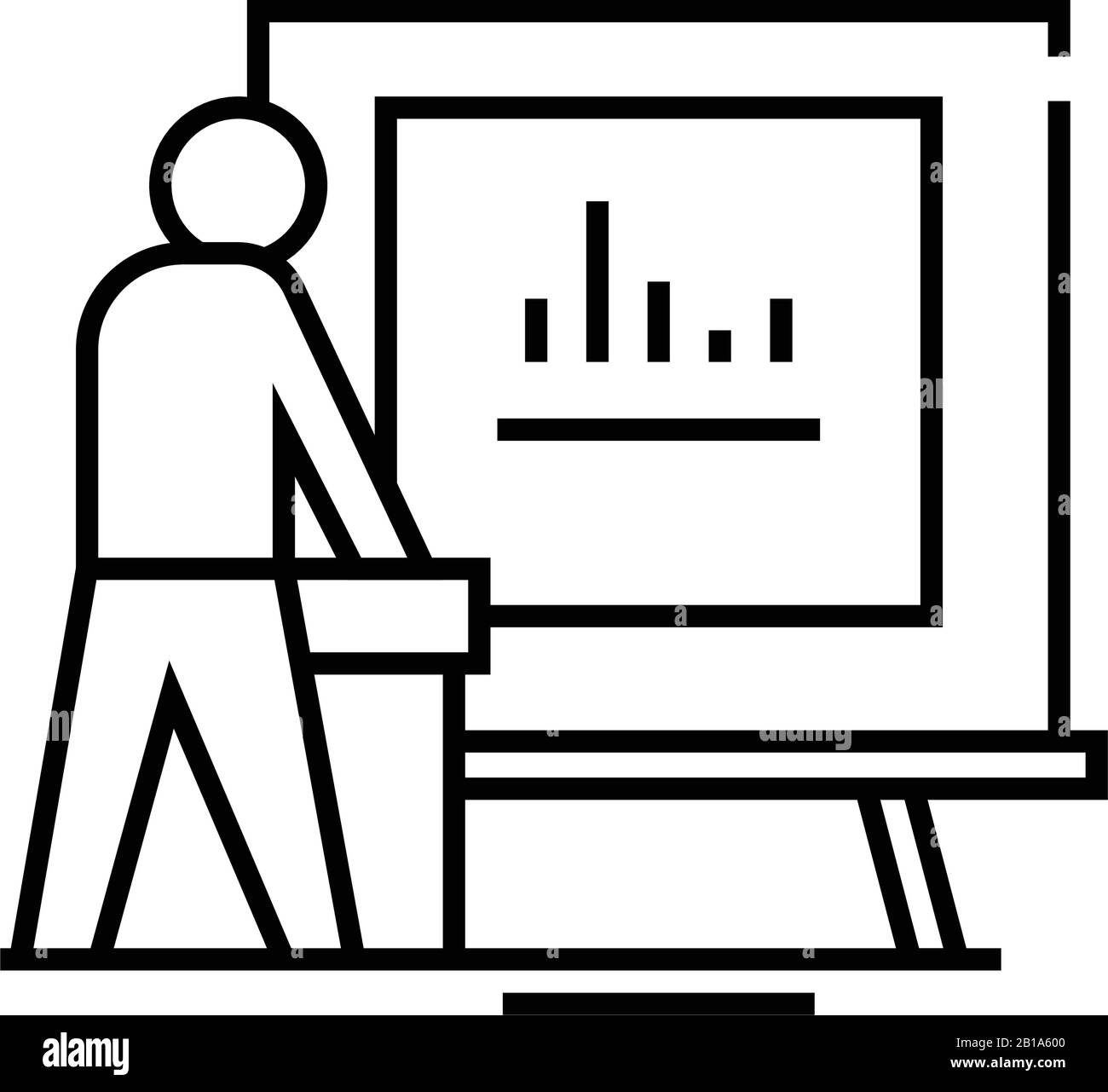 Creating charts line icon, concept sign, outline vector illustration ...