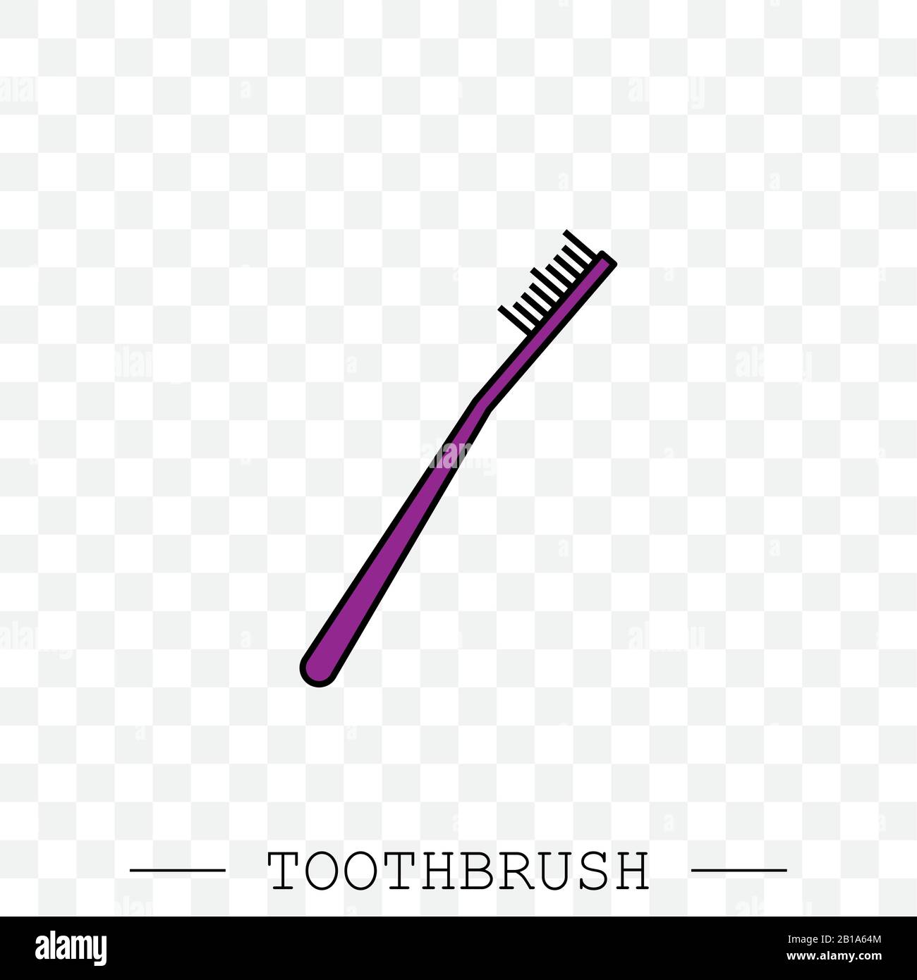 Toothbrush icon vector. Teeth cleaning. color sign with editable stroke ...