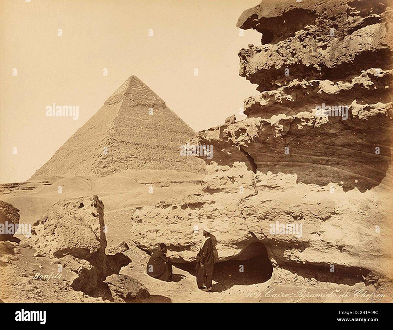 Félix Bonfils Pyramide de Chéphren à Guizèh (Egypte Stock Photo - Alamy