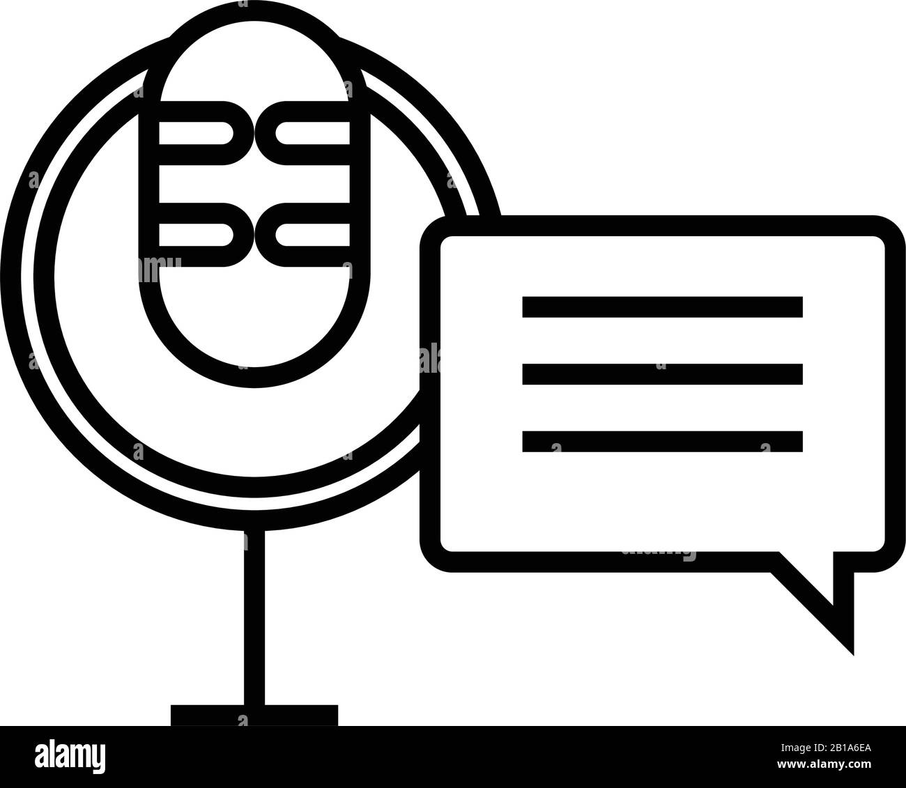 Conference speech line icon, concept sign, outline vector illustration ...