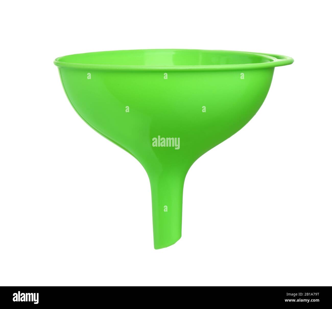 Green plastic funnel isolated on white Stock Photo - Alamy