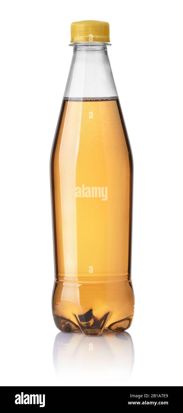 Front view of fruit soda bottle isolated on white Stock Photo - Alamy