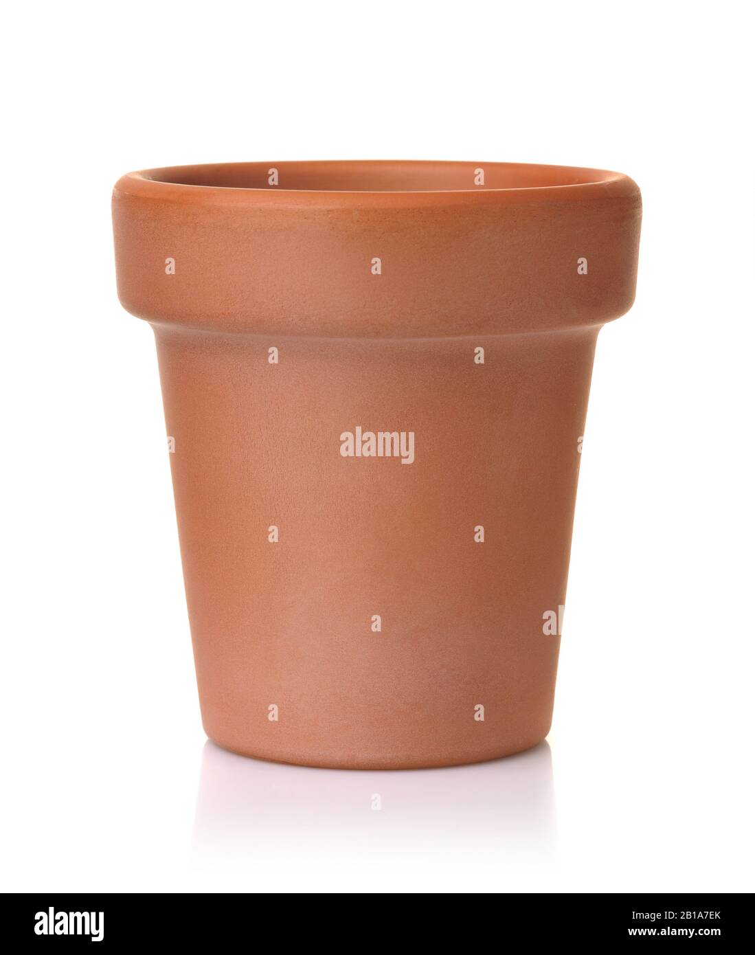 Front view of unpainted clay pot isolated on white Stock Photo - Alamy