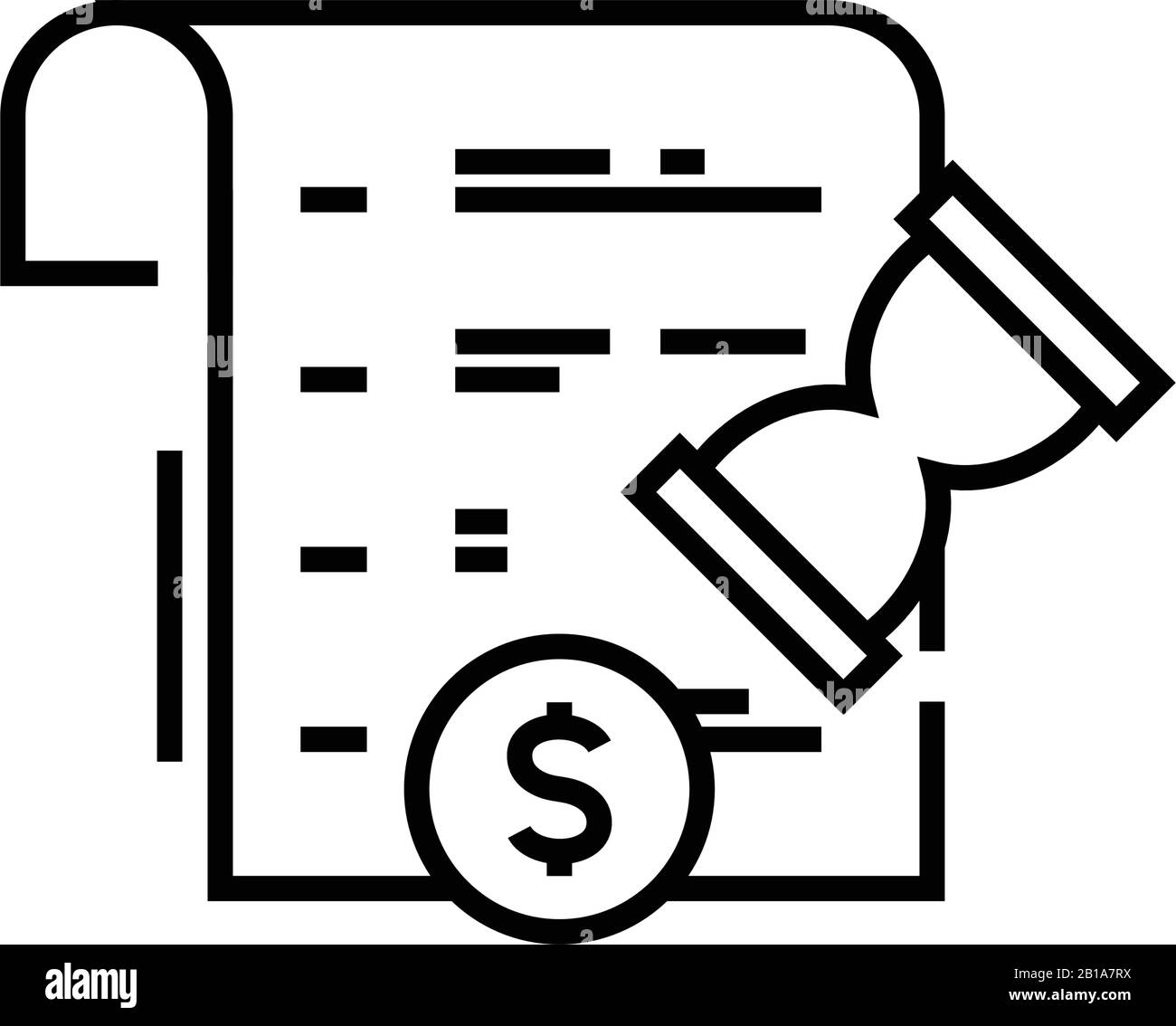Counting money line icon, concept sign, outline vector illustration ...