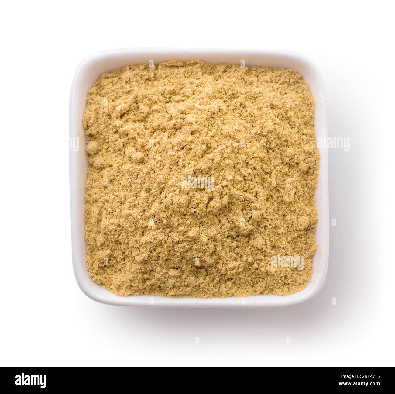 Top view of bowl with mustard powder isolated on white Stock Photo - Alamy