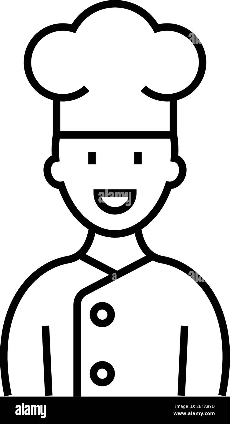 Cook line icon, concept sign, outline vector illustration, linear ...