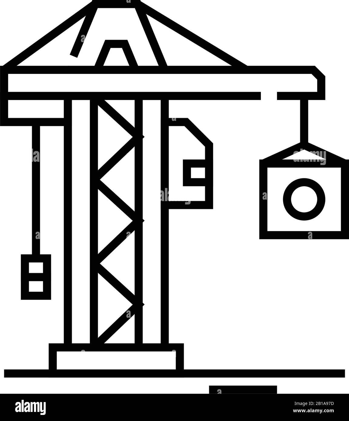 Crane work line icon, concept sign, outline vector illustration, linear ... Crane work line icon, concept sign, outline vector illustration, linear ...