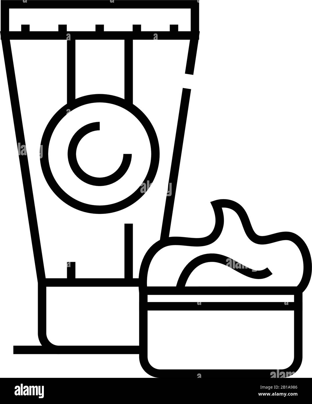 Cosmetic cream line icon, concept sign, outline vector illustration ...