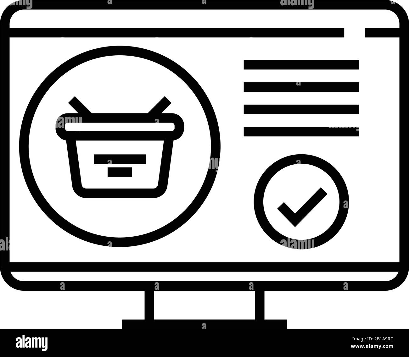 Consumer basket line icon, concept sign, outline vector illustration ...