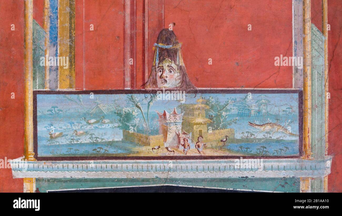 Fresco Nile Architecture Mask MANN 8607 Stock Photo - Alamy