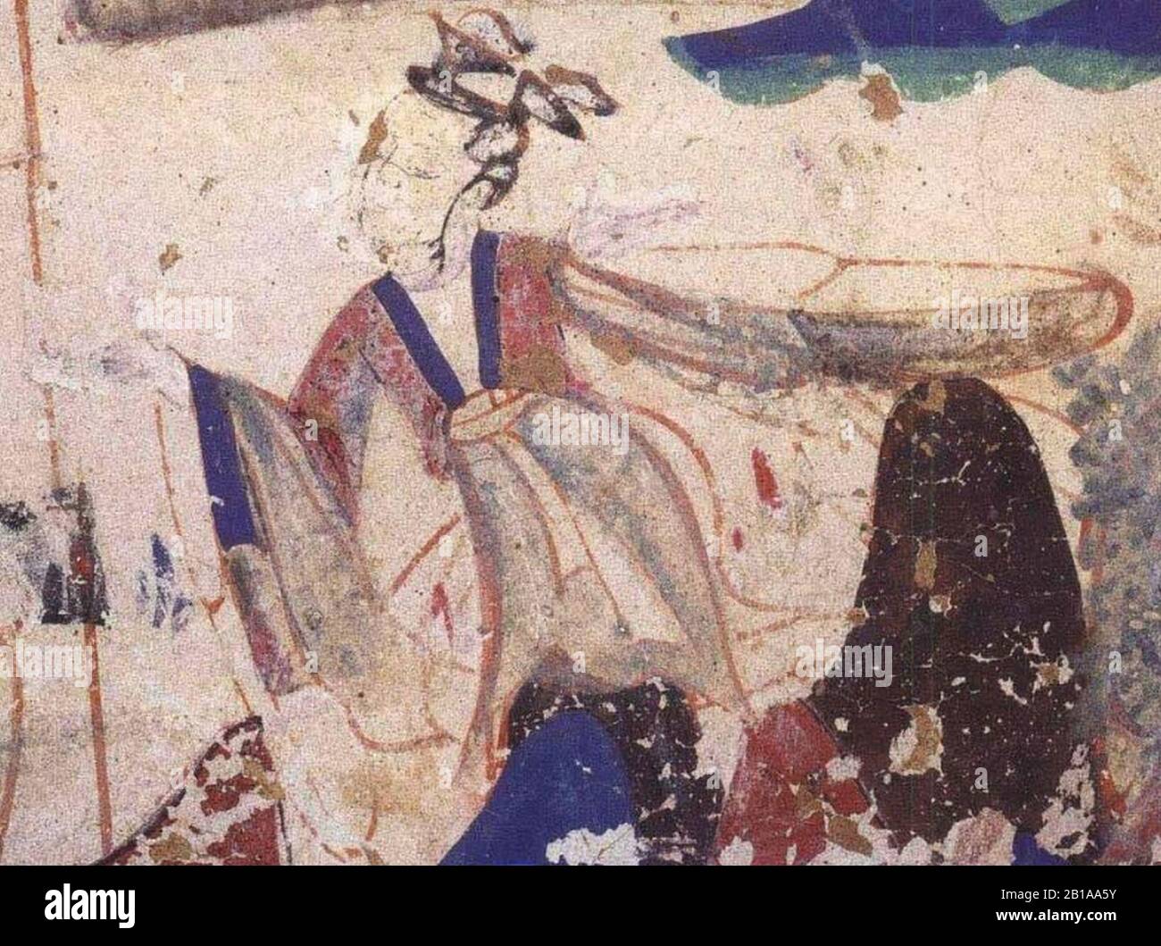 Fresco of a Young Girl Western Wei Stock Photo - Alamy