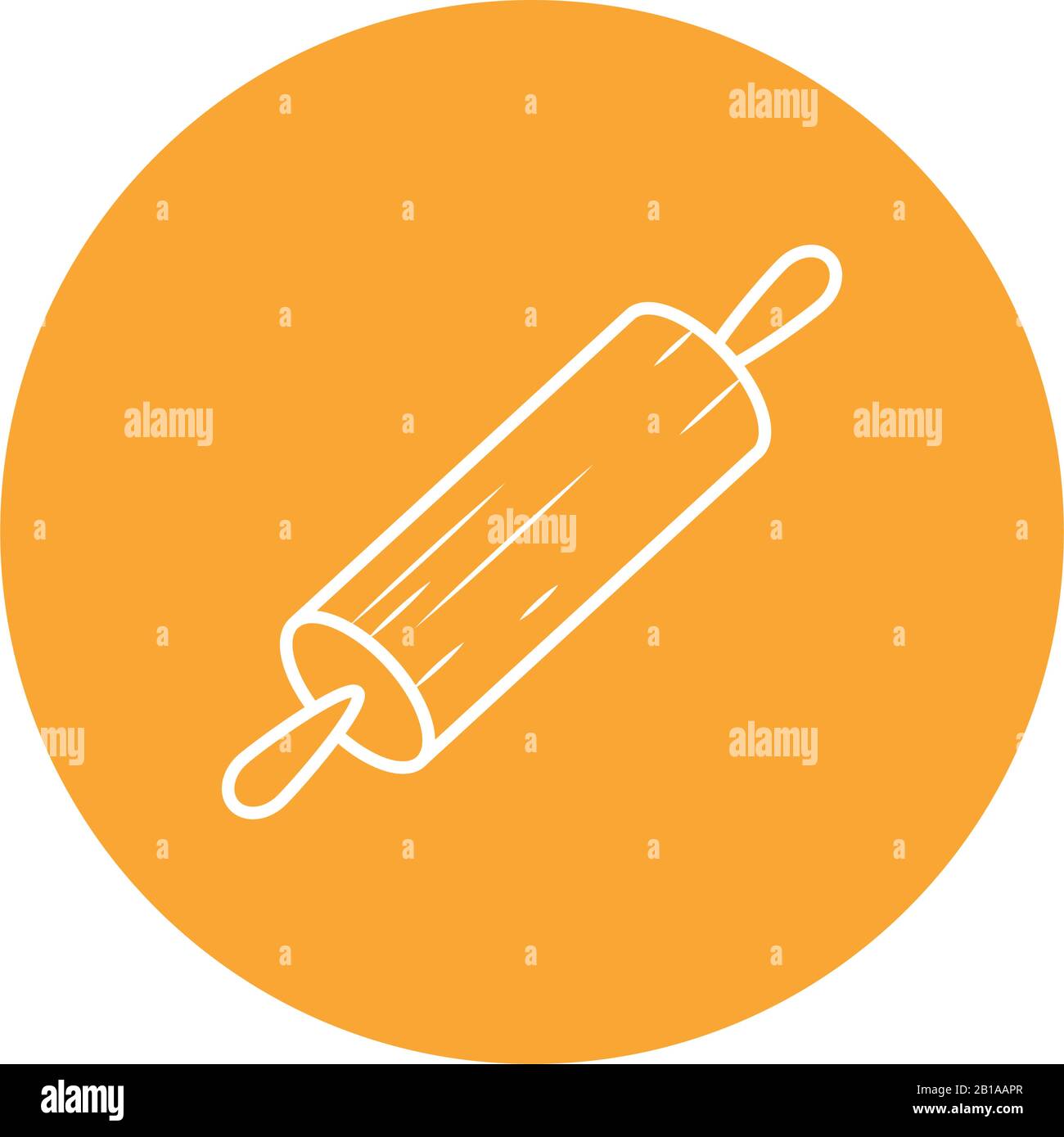 rolling pin block style icon design, Cook kitchen Eat food restaurant ...