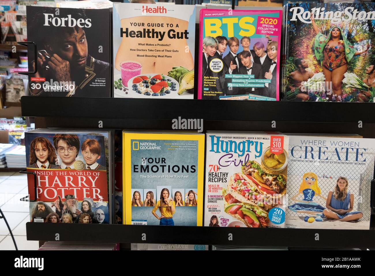 Magazine Stand Featuring Magazine Covers, NYC, US Stock Photo - Alamy