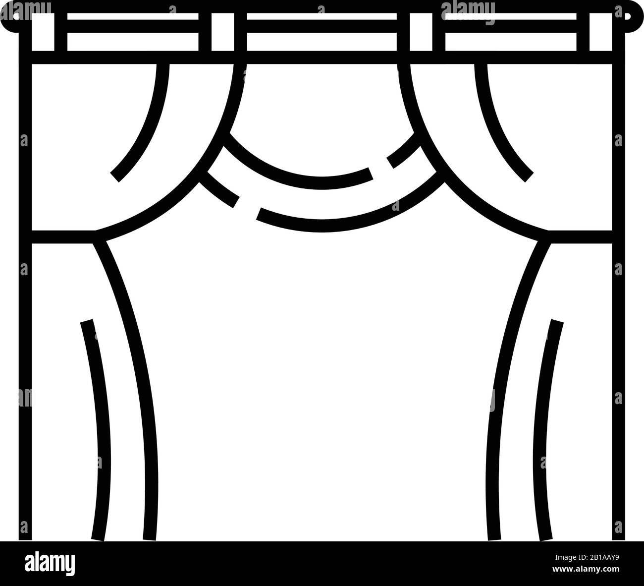 Curtain line icon, concept sign, outline vector illustration, linear ...