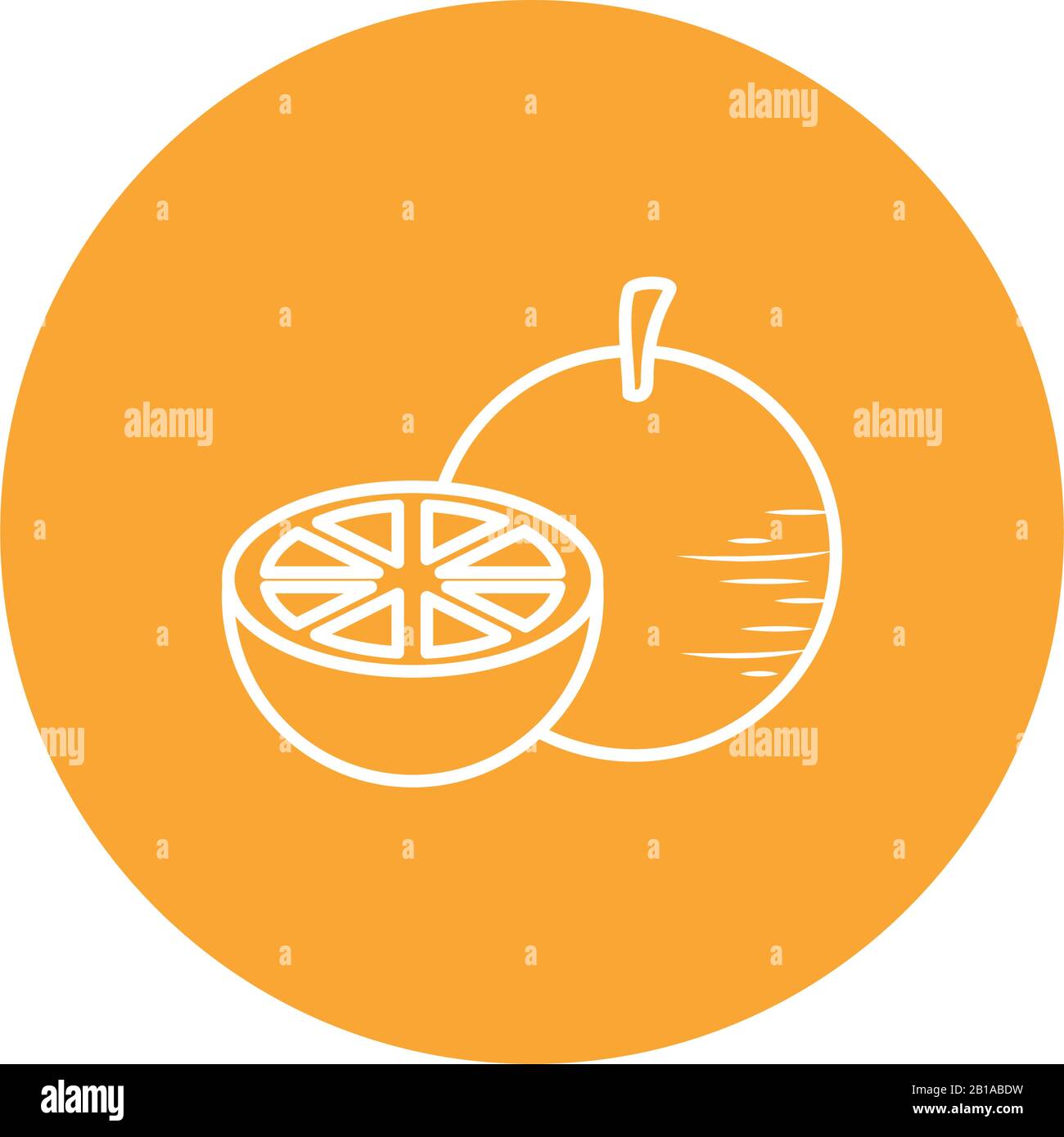 orange block style icon design, Fruit healthy organic food sweet and ...