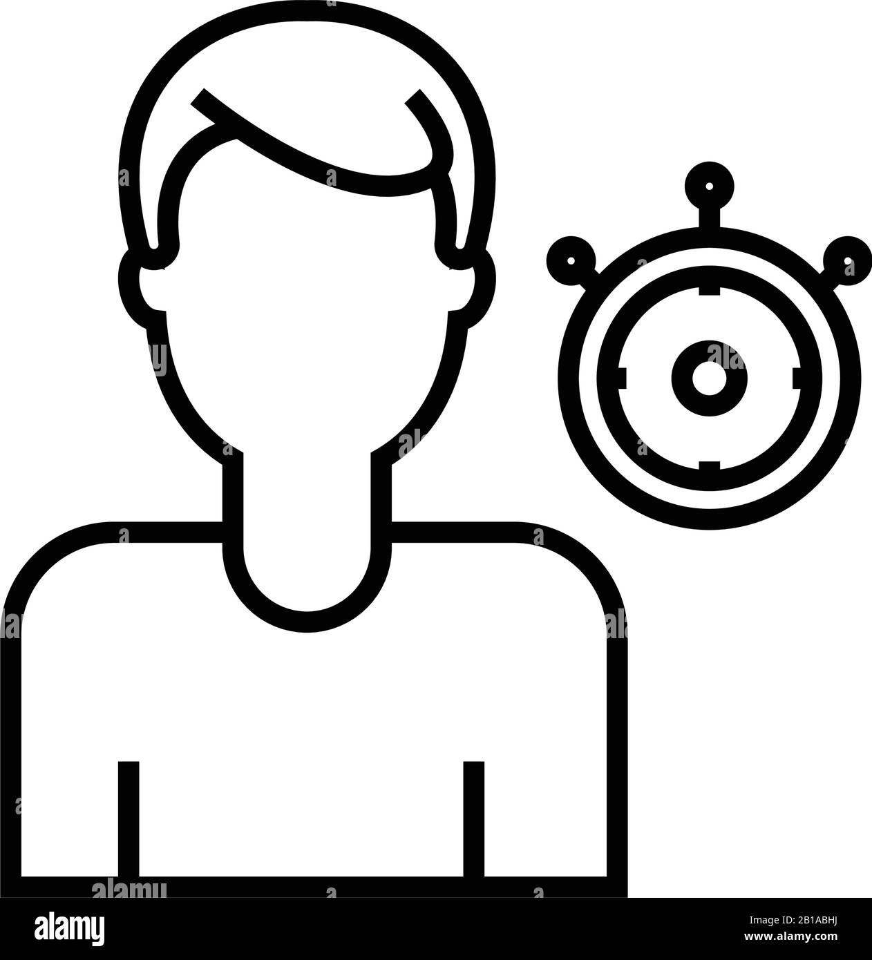 Daily timing line icon, concept sign, outline vector illustration ...