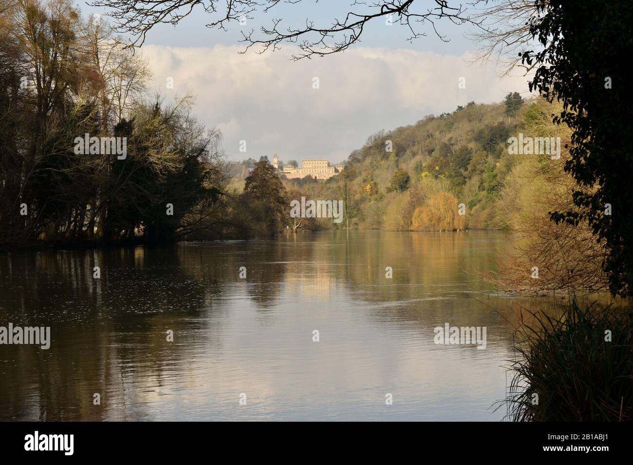 Cliveden House from the river Thames. Buckinghamshire, England, UK ...