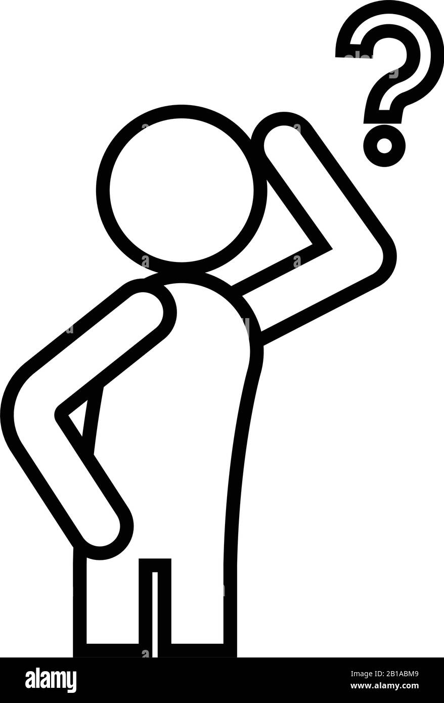 Difficult question line icon, concept sign, outline vector illustration ...