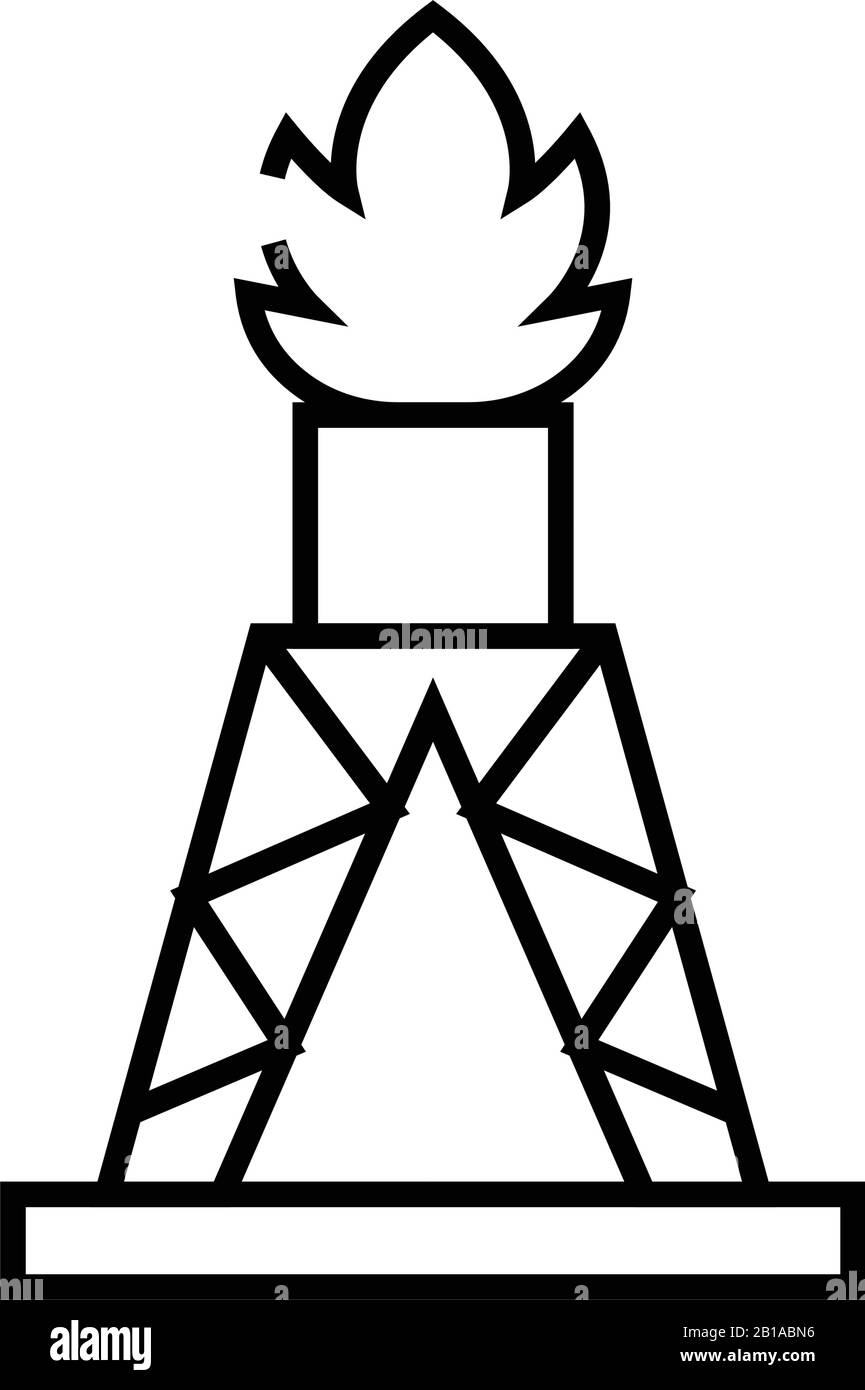Drilling rig line icon, concept sign, outline vector illustration, linear symbol Stock Vector ...