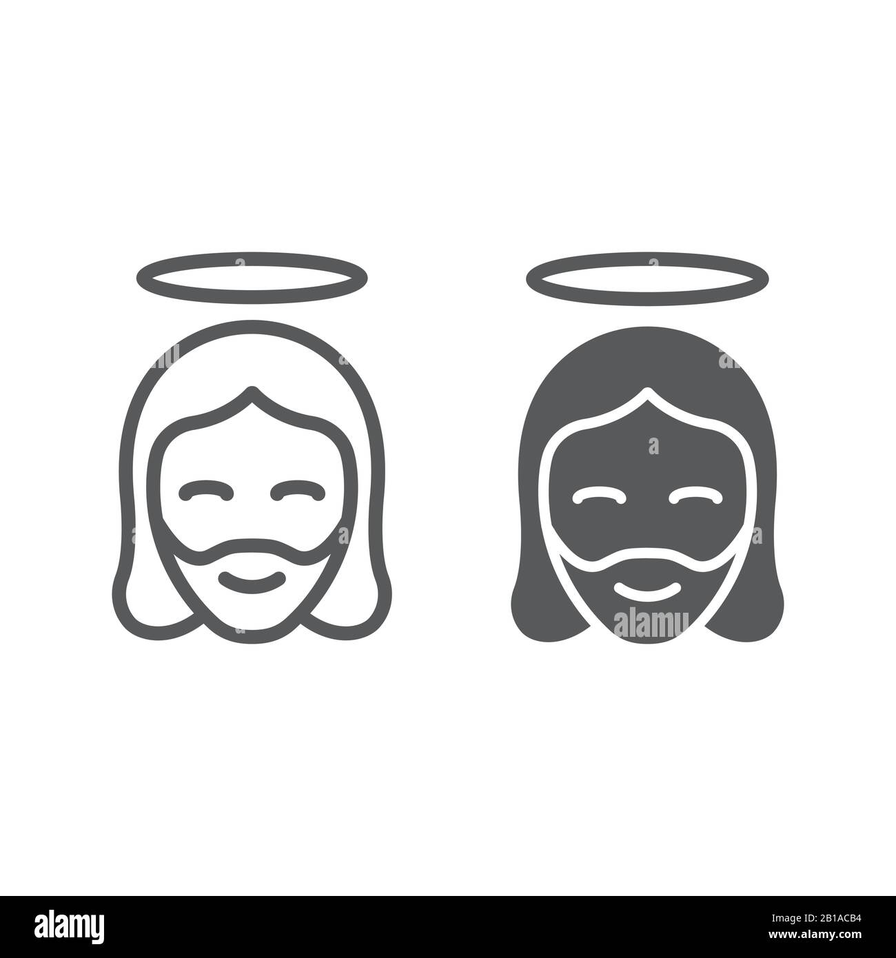 Jesus christ man line and glyph icon, religion and prayer, Jesus sign ...