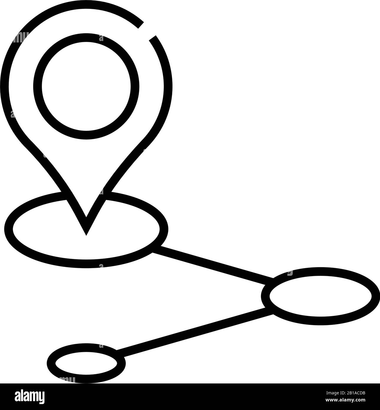 Destination line icon, concept sign, outline vector illustration ...