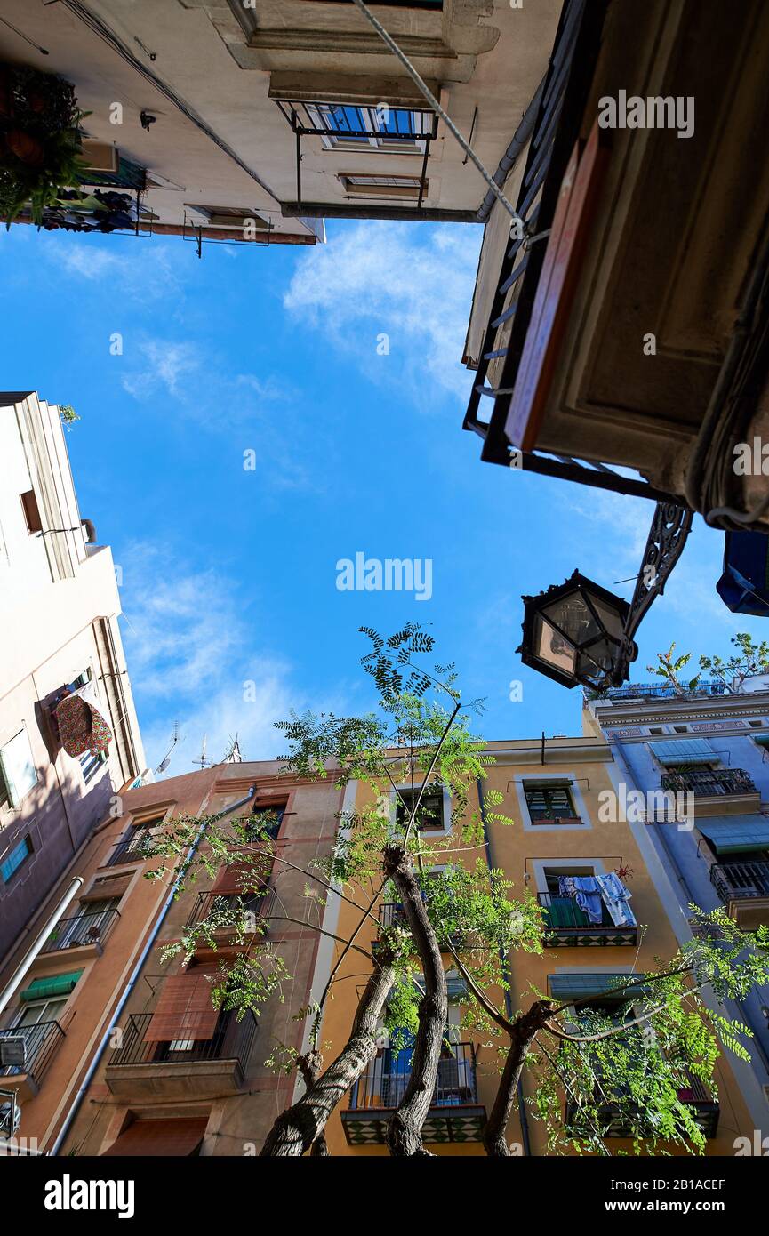 Spanish street view Stock Photo - Alamy