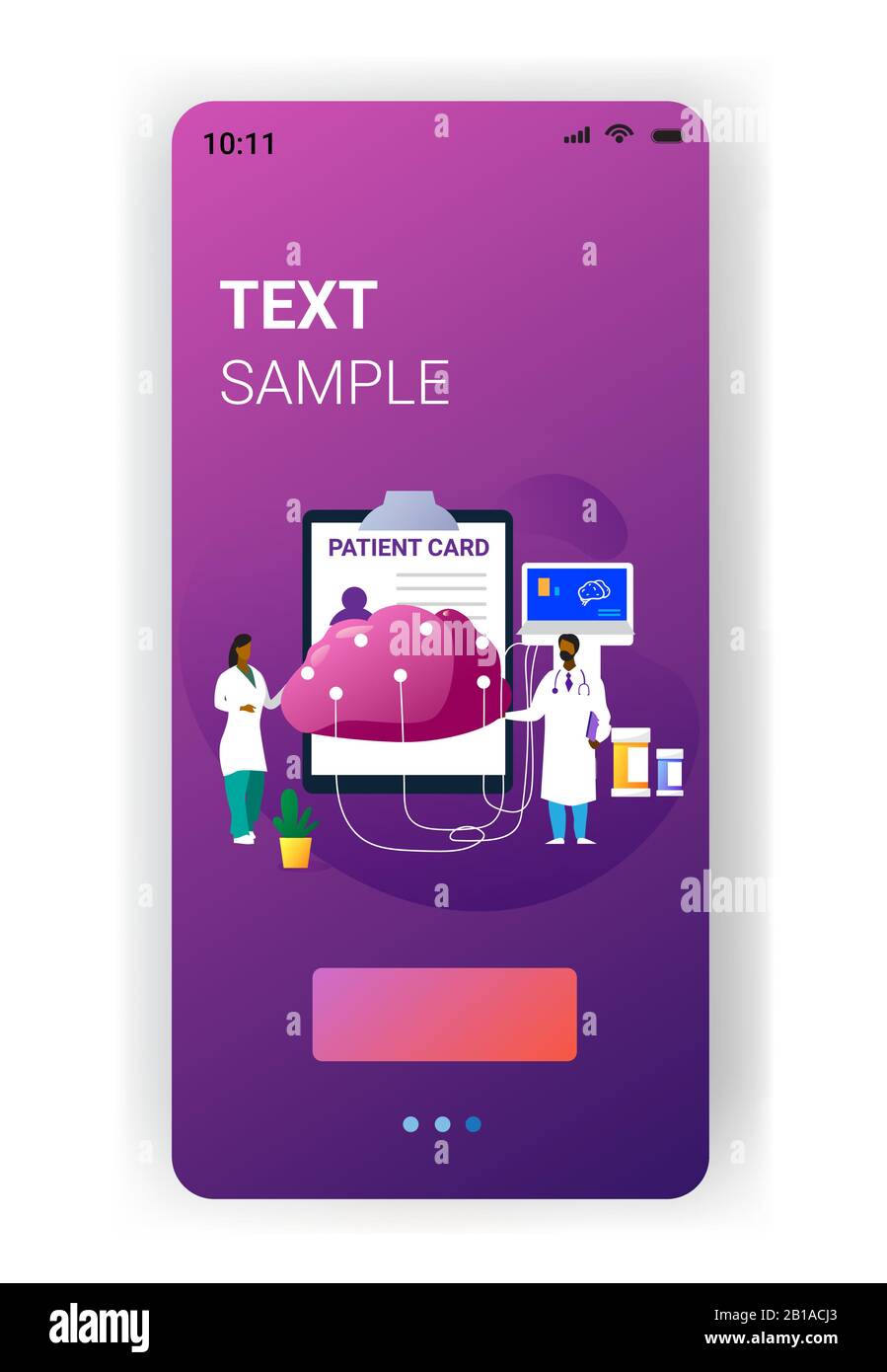 doctors couple examining human brain medical consultation internal ...