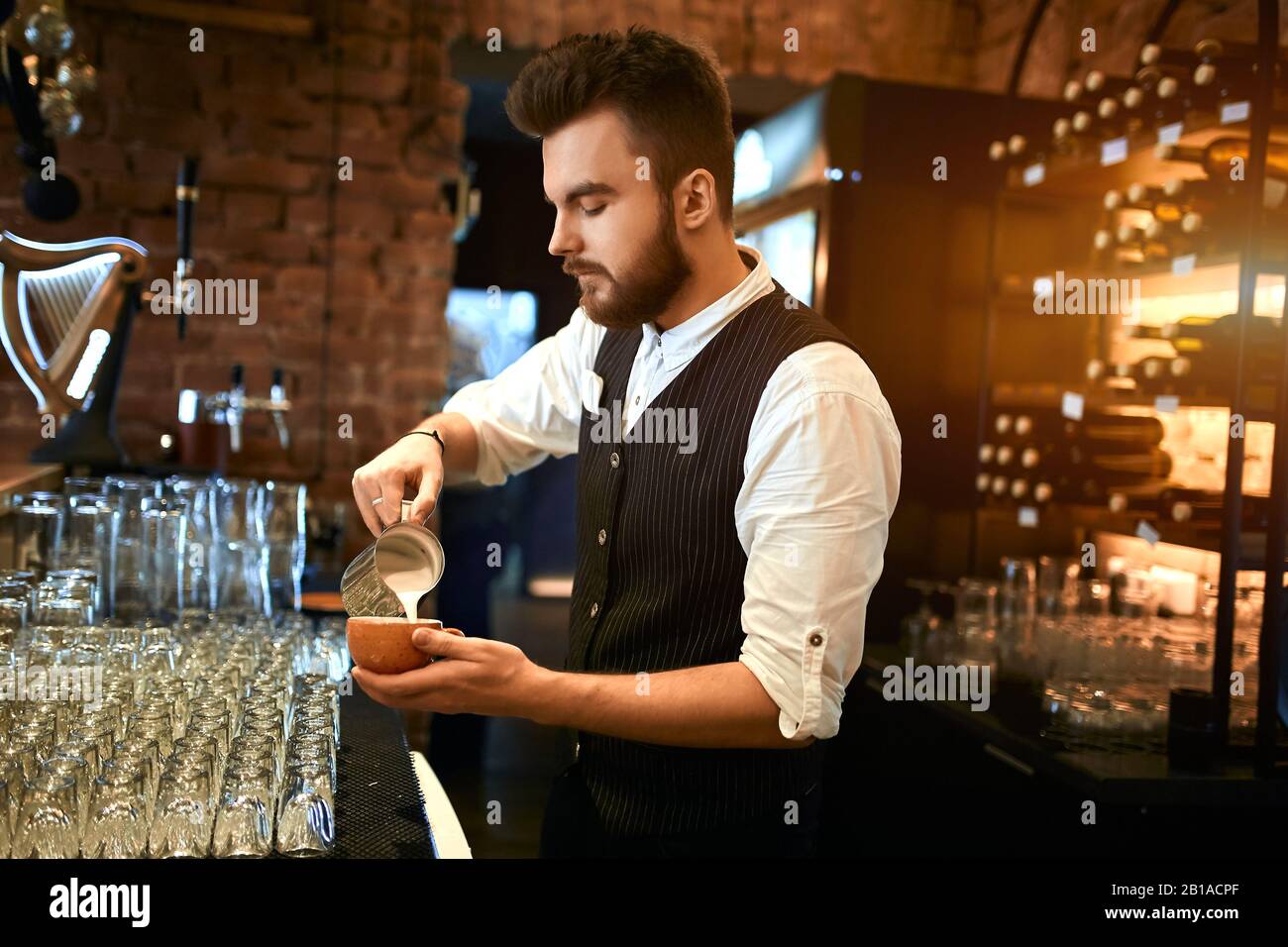Barista work making cup strong hi-res stock photography and images - Alamy