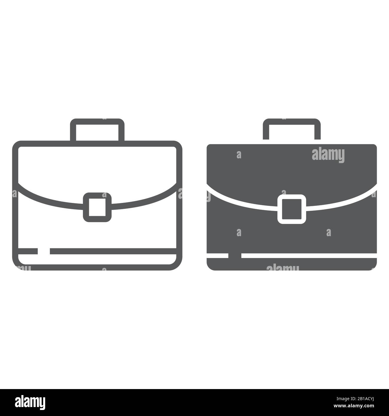 Briefcase line and glyph icon, business and bag, office bag sign ...