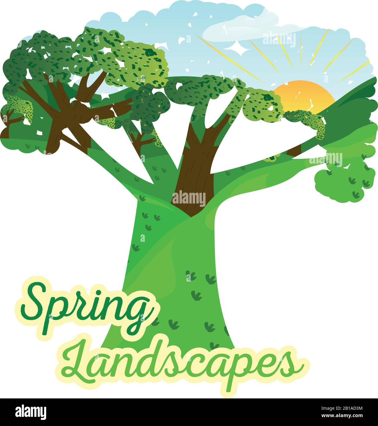 Natural spring landscape Stock Vector Image & Art - Alamy
