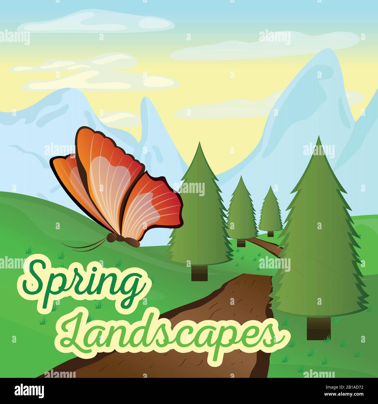 Natural spring landscape Stock Vector Image & Art - Alamy