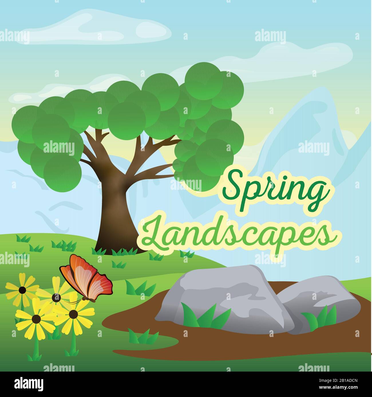 Natural spring landscape Stock Vector Image & Art - Alamy
