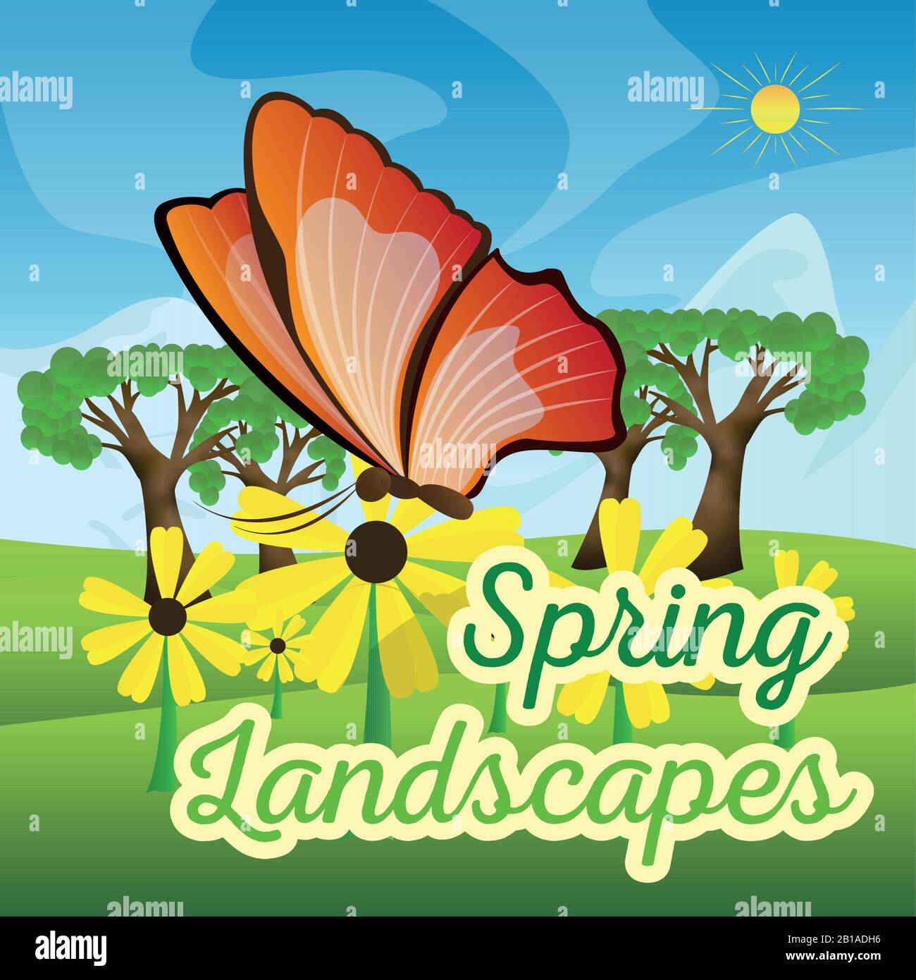 Natural spring landscape Stock Vector Image & Art - Alamy
